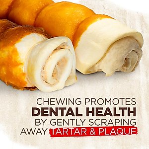 Natural Farm Beef Cheek Rolls, Chicken Flavor, 5-6" Inch (4 Pack), Safe Rawhide Alternative Dog Chew - Great for Power Chewers - Long Lasting Chews, Treats, Bones for Aggressive Chewers & Large Dogs