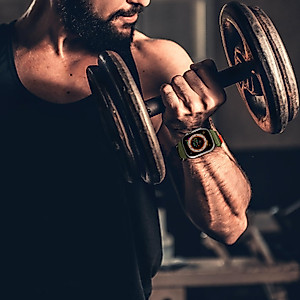 Kawoco Sport Bands Compatible with Apple Watch Ultra Band 49mm 45mm 44mm 42mm, Rugged Adjustable Breathable Braided Leather Combination Strap Men for iWatch Ultra 2 Series 9 8 7 6 5 4 3 SE Army Green