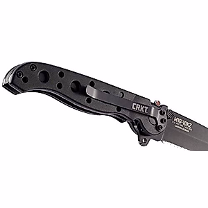 CRKT M16-10KZ EDC Folding Pocket Knife: Everyday Carry, Black Serrated Edge Blade, Tanto, Automated Liner Safety, Nylon Handle, Pocket Clip
