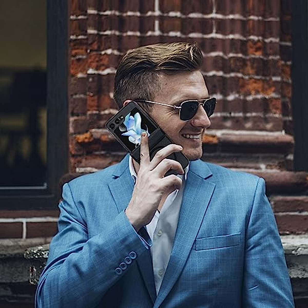 Gufiire for Samsung Galaxy Z Flip 5 Case with Hinge Protection, Front Screen Protector, Carbon Fiber Texture Leather Case Compatible with MagSafe Full Protection Phone Case for Galaxy Z Flip5 (Black)