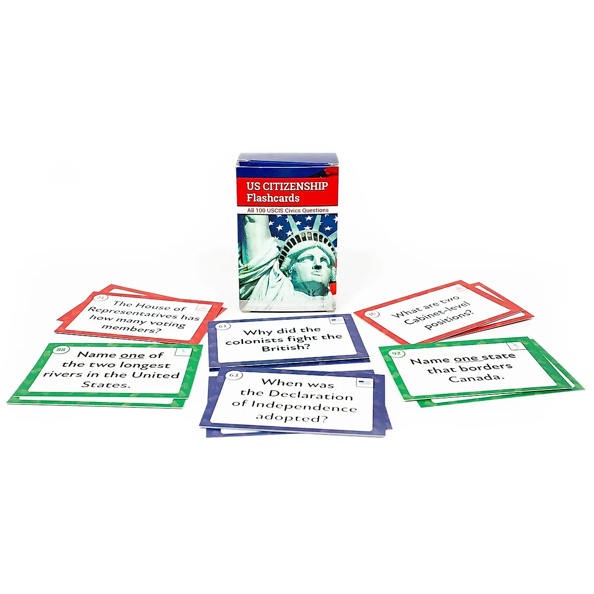 US Citizenship Flash Cards 2025 and 2026: USCIS Naturalization Test Flashcards Study Guide with All 100 Civics Exam Questions and Answers [2nd Edition]