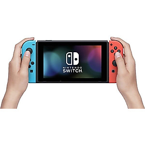 Nintendo Newest Premium Switch Console Holiday Family Bundle - Nintendo Switch with Neon Blue and Neon Red Joy‑Con with TMLTT HDMI Cable + 128GB MicroSD Card