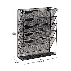 Mind Reader Vertical File Storage, 12.75 (L) x 4.25 (W) x 16 (H) inches, Black