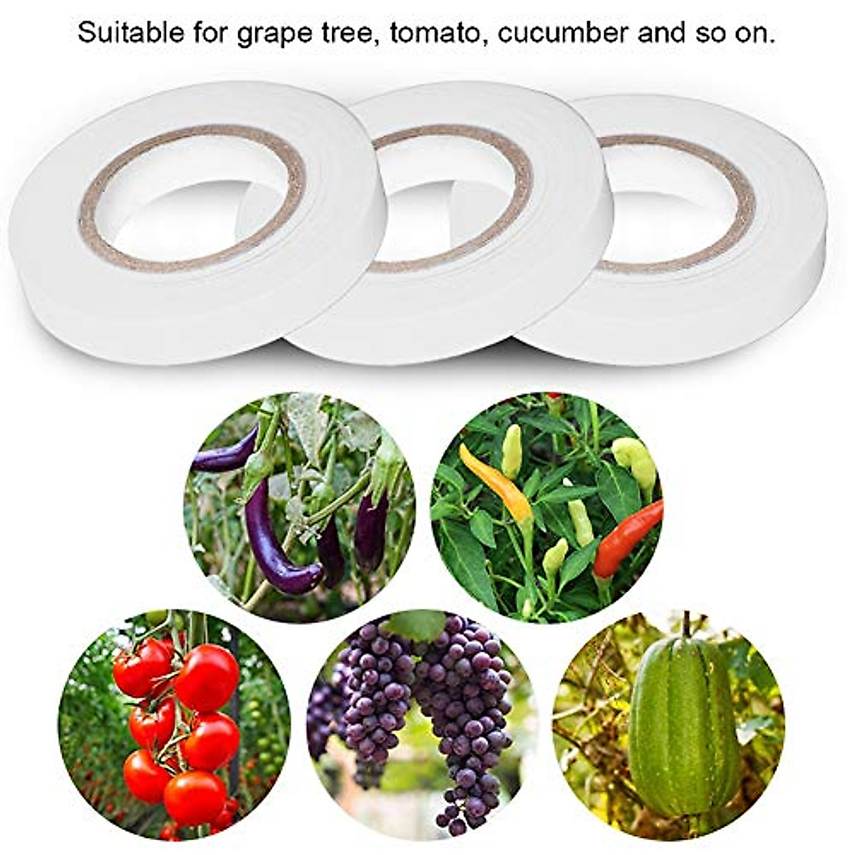 Anti-aging Tape, Safe and Non-toxic Garden Tape, for Garden Tomato(white)