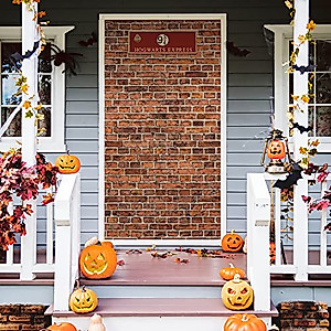 Brick Wall Backdrop Platform 9 and 3/4 King's Cross Station, Party Backdrop Door Curtains for Halloween Party, Christmas, Birthday Gifts, Outdoor and Indoor Photo Props Brick Wall Decoration, Yellow