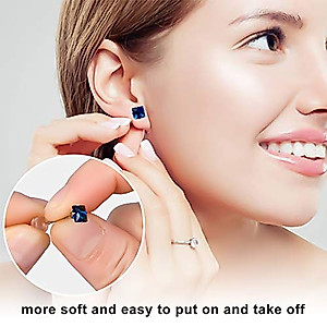 12 Pairs Stainless Steel Stud Earrings for Women, Princess Cut Square Cubic Zirconia Stud Earrings, Birthstone Earrings Stud Set 3mm
