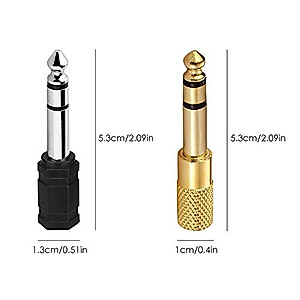 DaKuan Pack of 6, 6.35/6.5 mm to 3.5 mm Headphones Adapters, Stereo Audio Adapter 1/4 inch Male -1/8 inch Female Headphone Jack