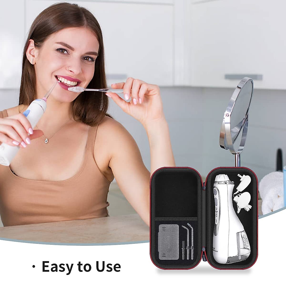 HESPLUS Hard Travel Case for Waterpik Cordless Advanced Water Flosser Professional Water Flosser Nano Sonic Toothbrush WP-560 WP-562 WP-563 WP-567 WP-569 WP-450 WP-440 WP-565W/WP-565C