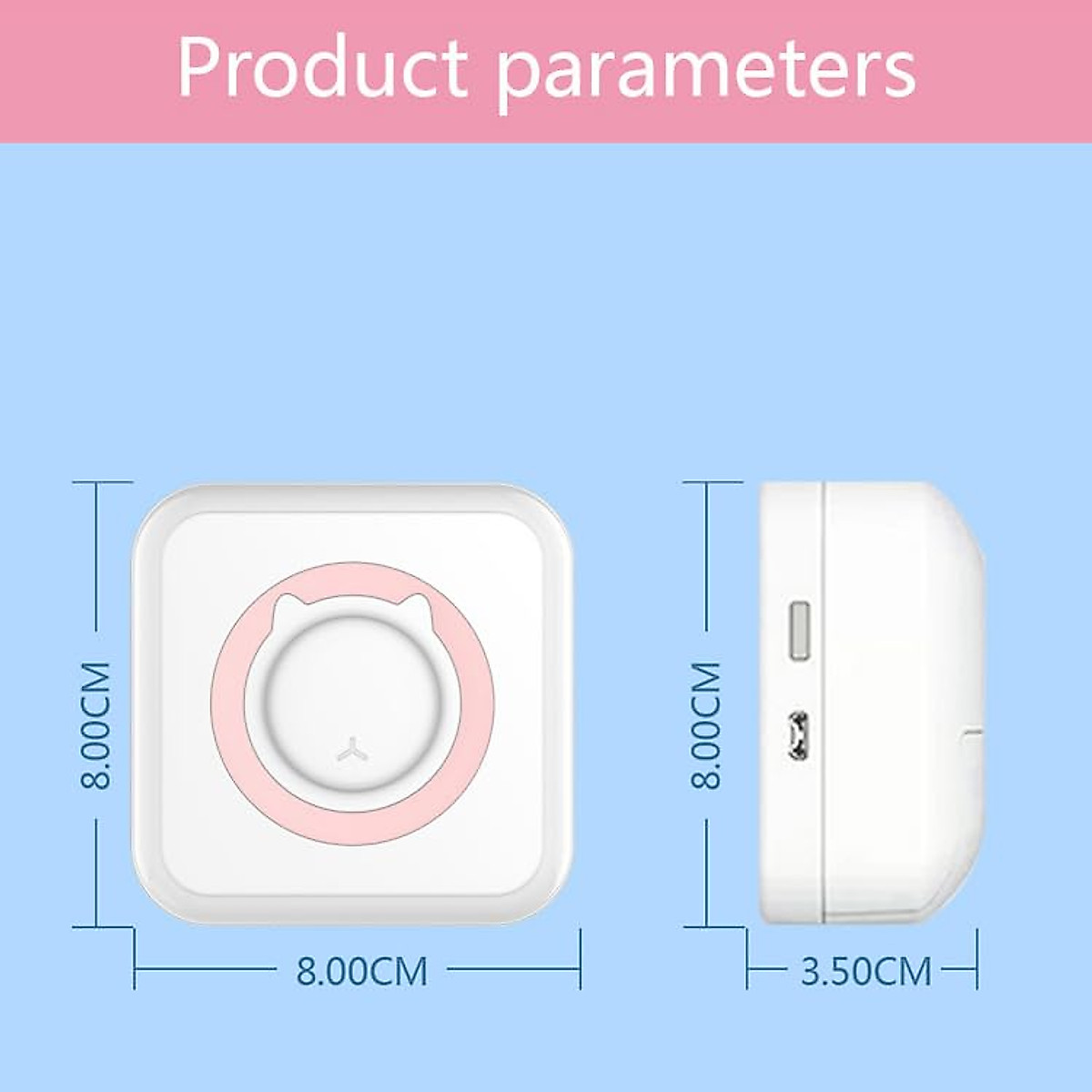 TZH C15 Inkless Mini Pocket Printer, iPhone Mobile Phone Mini Photo Portable Bluetooth Printer, Support iOSAndroid Smart Phone, with 3 Rolls of White Thermal Paper (Pink)