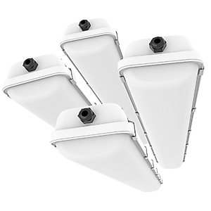 HYPERLITE 60W 4FT LED Vapor Tight Light Fixture, 7800LM 5000K Vapor Proof Light (150W Eq.) 100-277V IP65 Waterproof UL Listed for Carports, Walk in Freezer, Boat Dock Areas,Warehouse 4Pack