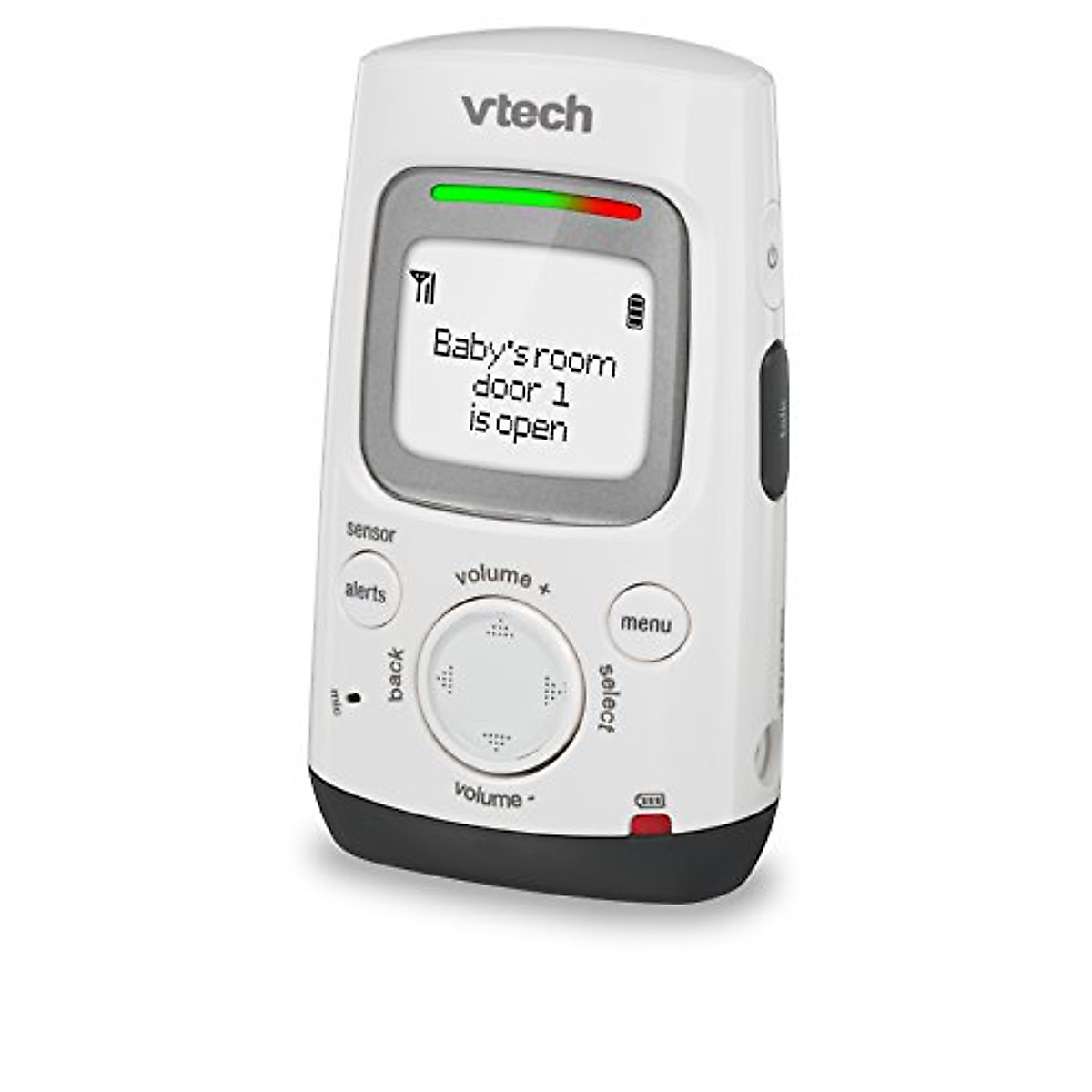 VTech DM271-102 Audio Baby Monitor with Glow-on-Ceiling Night Light, Open or Closed Door/Window Sensor, Vibrating Sound-Alert, Talk Back Intercom & Belt Clip