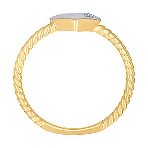 10k Two tone Gold Womens Love Heart Ring Measures 6.3mm Wide Jewelry for Women