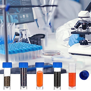 Leakproof Freeze Lab Test Tube with Screw Cap Graduated Storage Vial Plastic Cryo Test Sample Storage Tube Self Stand Conical Bottom Transport Frozen Bottle Container Non-Pyrogenic DN/RNase Free 50PCS