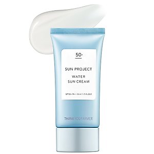 THANKYOU FARMER Sun Project Water Sun Cream 1.75 Fl Oz (50ml) - Travel Size Sunscreen, Face Sunscreen for Sensitive Skin, Korean Sunscreen for Face