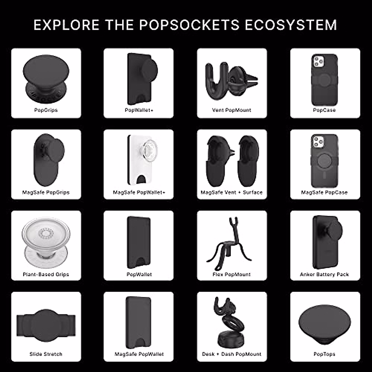 PopSockets Phone Wallet with Expanding Grip, Phone Card Holder, Wireless Charging Compatible, Wallet Compatible with MagSafe - White Clear