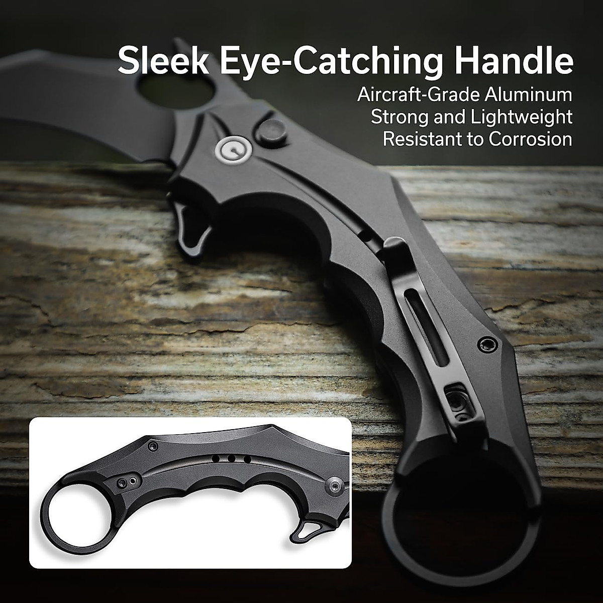 CIVIVI Incisor II Pocket Folding Knife for EDC, Karambit Knife with 2.02" Nitro-V Blade Aluminum Handle C16016B-1