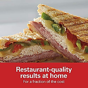 Hamilton Beach Panini Press, Sandwich Maker & Electric Indoor Grill, Upright Storage, Nonstick Easy Clean Grids, Stainless Steel (25410)