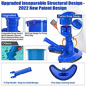CKE 2022 Upgraded Portable Pool Vacuum Jet Underwater Cleaner W/Brush Bag, Handheld Pool Vacuums Swimming Portable Pool Mini Jet Vacuum Pool Cleaner Pool Spa Jet Vac for Above Ground Pool Vacuum Head