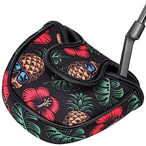 VIXYN Mallet Putter Cover - Cool Putter Cover - Mallet Putter Headcover - Fleeced Lined Putter Head Covers - Protective Golf Club Covers to Match Driver Headcover (Pineapple Skull)