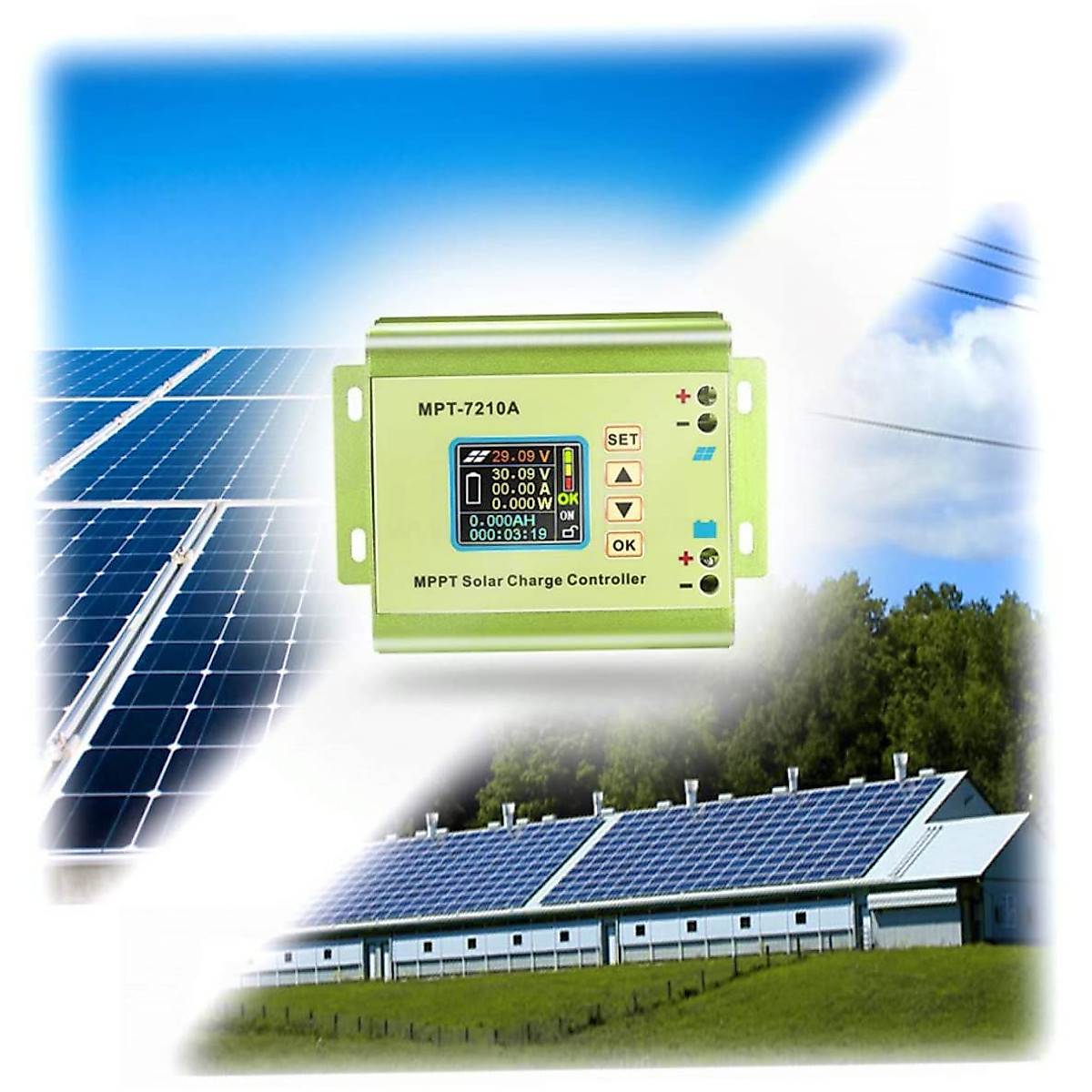 Charge Controller Mppt Solar Charge Controller Mpt-7210A LCD Display 24V 36V 48V 60V 72V 10A Adjustable for Lithium Battery