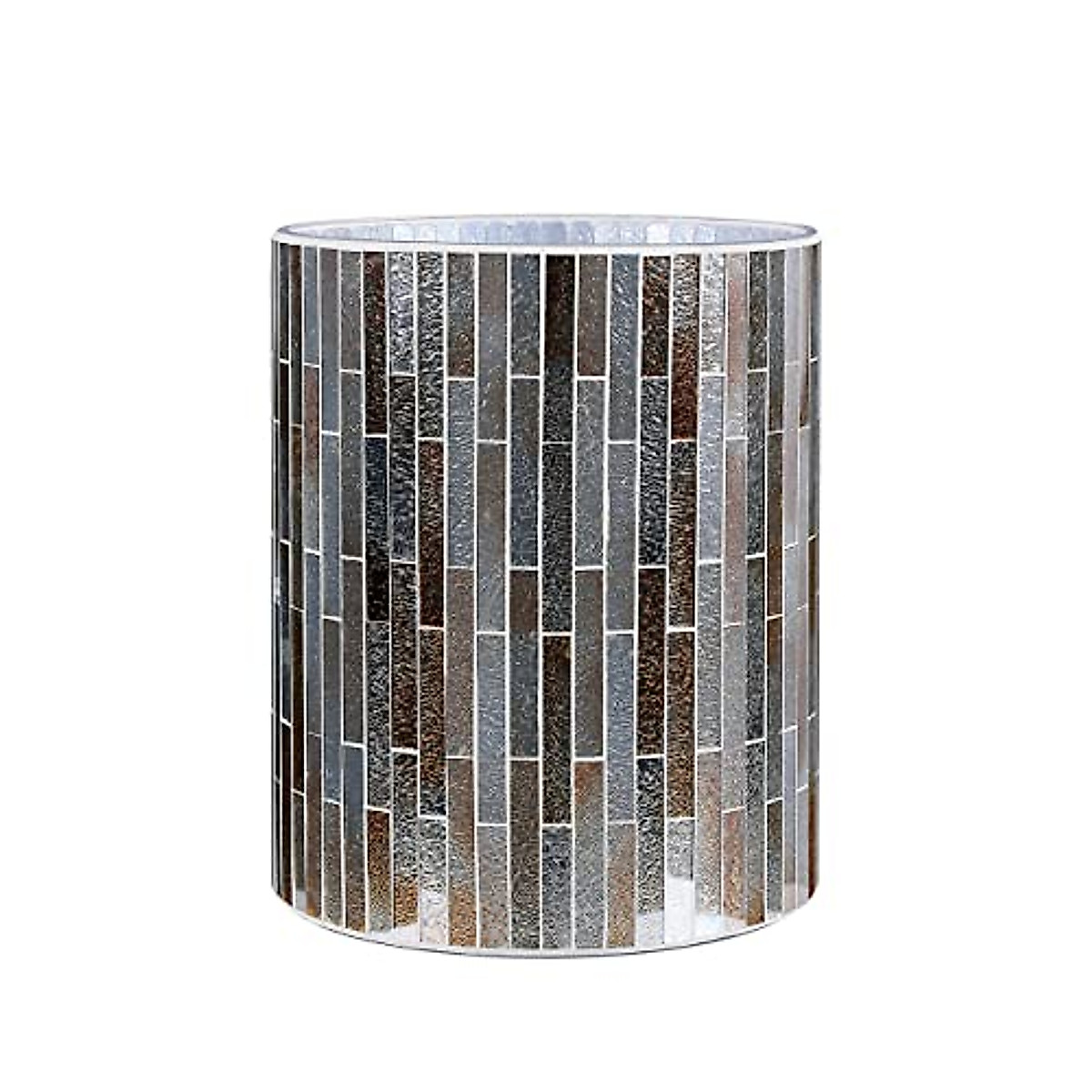 KMwares Decorative Wastebasket/Trash Can/Garbage Can for Home Accent, Kitchen, Bathroom Accessories, Office Decoration - Mosaic Glass