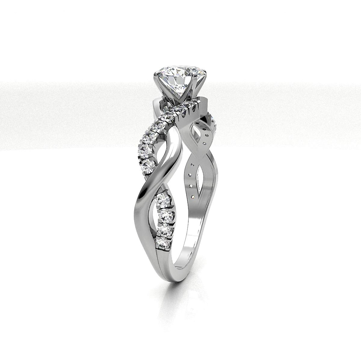 0.70cts Solitaire Diamond Engagement Ring 14K White Gold 0.55cts Certified Center Diamond Split Shank Setting Infinity Anniversary Wedding Band Ring For Women (Color HI, Clarity I1/I2)(white gold)