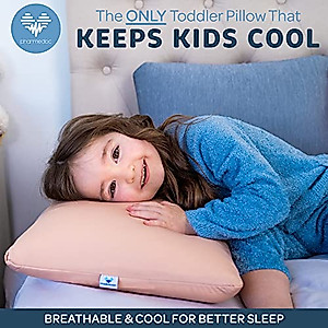 Pharmedoc Little Garoo Toddler Pillow with Pillowcase – 14x19 Pillow – Pink Cooling Cover Toddler Pillows for Sleeping, Kids Pillow, Travel Pillows for Sleeping, Mini Pillow, Toddler Bed Pillows