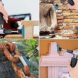 DRILLPRO 70Pcs Sanding Discs Set, 2 inch Quick Change Discs with 1/4 inch Holder, Surface Conditioning Discs for Die Grinder Surface Strip Grind Polish Burr Finish Rust Paint Removal(Updated)