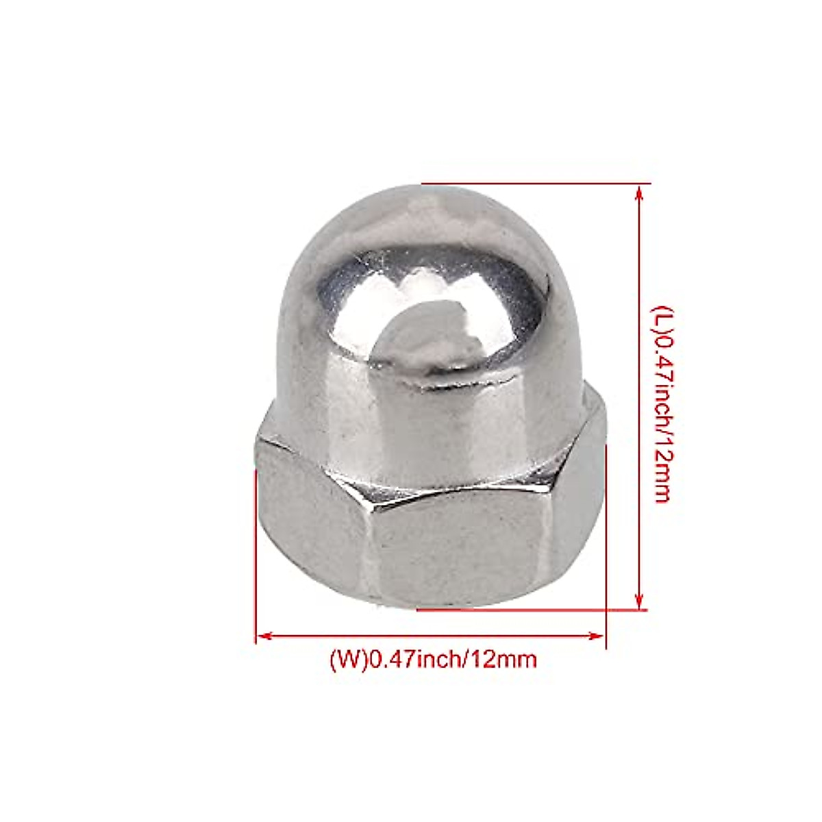 BQLZR 304 Stainless Steel Cap Acorn Hex Nut M6 Right Hand Threads Marine Replacement for 2007 XC90 Plate，Replacement for 2009 S-60 Pack of 10