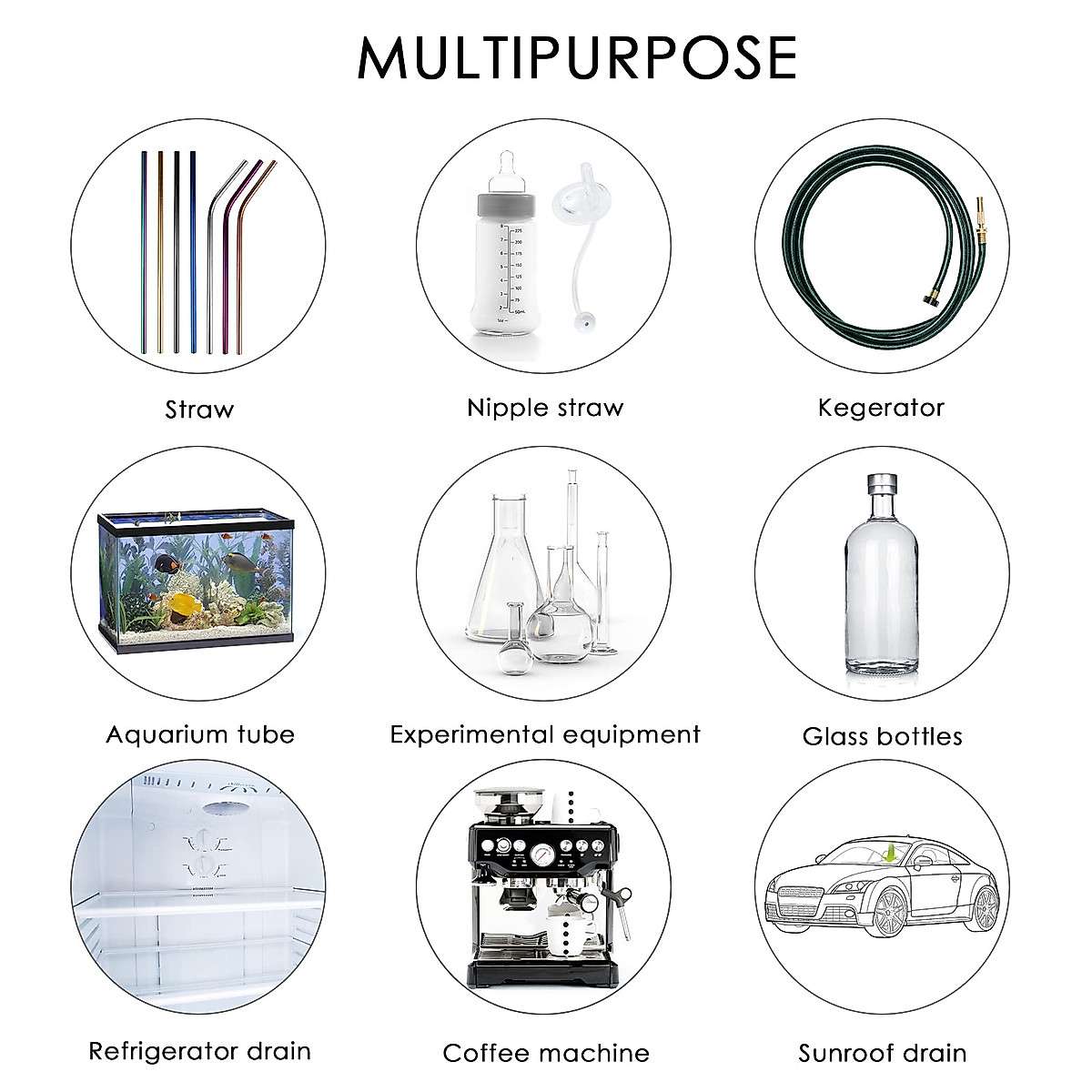 40 Inches Brush Cleaner for Cleaning Straw, Kegerator, Feeding Tube, Siphon Hose, Sunroof Drain, Refrigerator Drain, 4PCS (White)