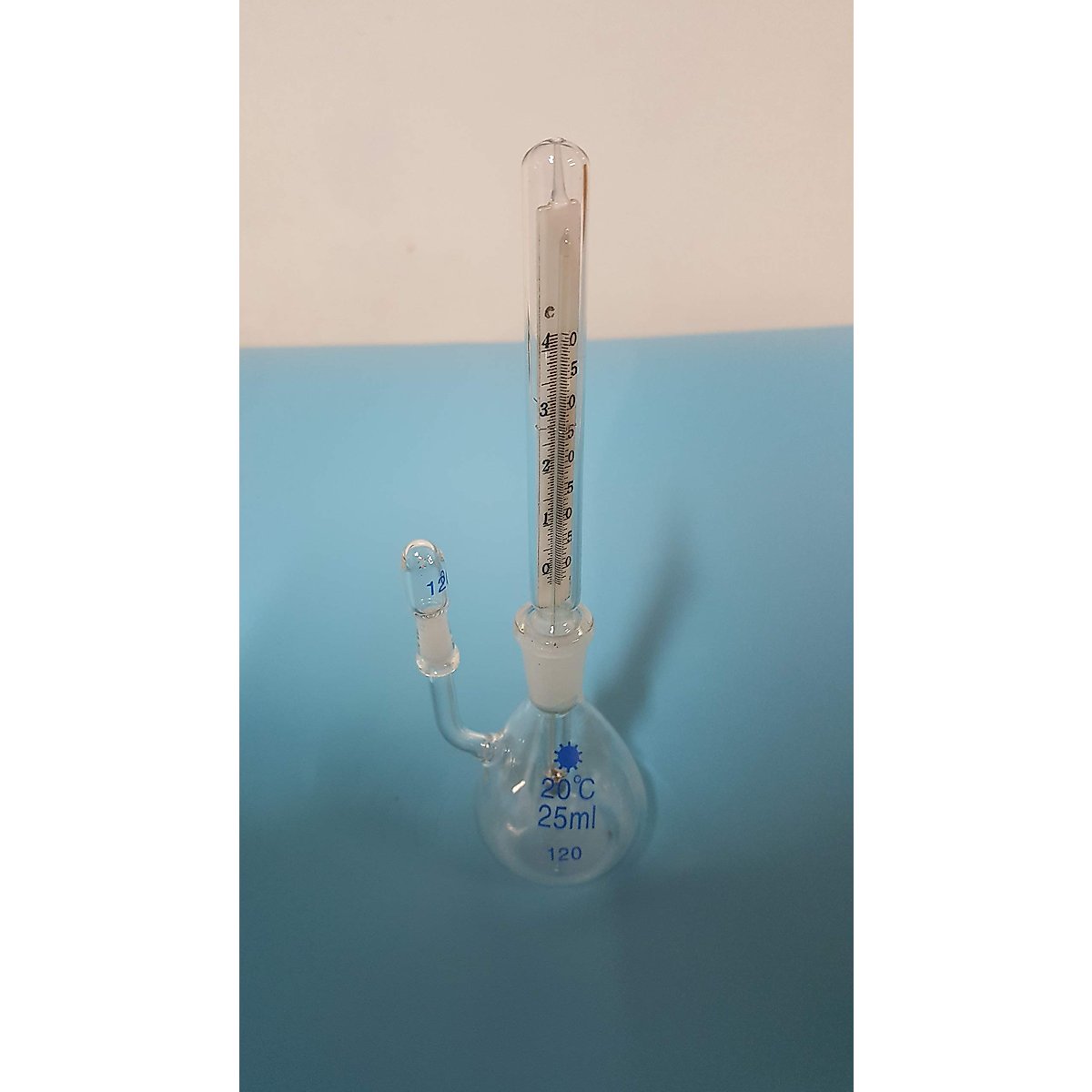 beyondsupply-Lab Glass Specific Gravity Bottle Pycnometer 25ml Thermometer New