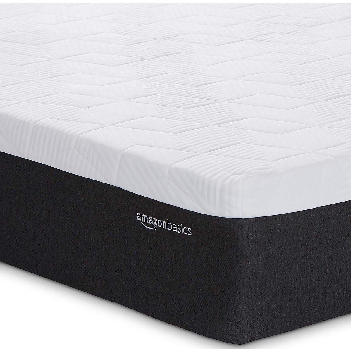 Amazon Basics Gel Memory Foam Mattress, Firm, Cooling, King Size Mattress, CertiPUR-US® Certified Foam, 80 x 76 x 12 inches, White/Dark Gray