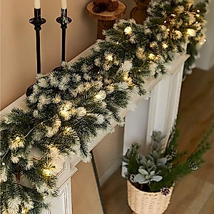 6FT PARTY JOY Seasonal Artificial Christmas Garland Pine Needle Greenery Garland Holiday Outdoor Winter Decor