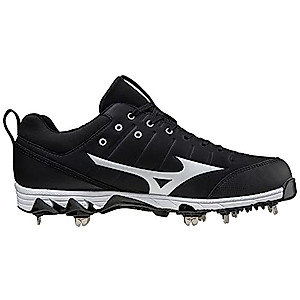 Mizuno mens 9-spike Ambition 9 Spike Men s Metal Baseball Cleat 10 1 2, Black/White, 10.5 US