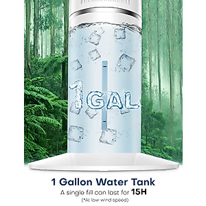 COOLECH 42 INCH Evaporative Air Cooler w/Remote &LED Touch Screen, 4 Mode &3 Speed, 1-Gal Tank for 15H Cooling, 12H Timer for Auto Off, 70°Oscillation Portable Swamp Cooler, Air Cooler for Room Patio