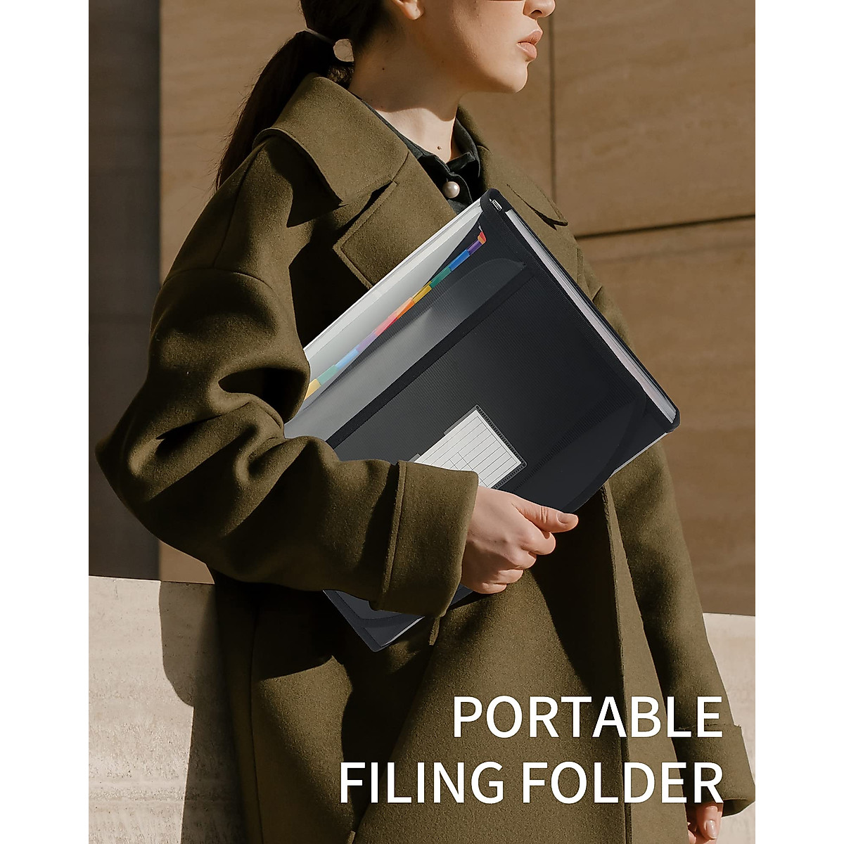 Accordion File Organizer 26 Pockets Expanding File Folder for A4 Letter Size Paper Document Holder Organizer