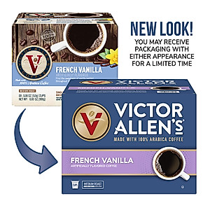 Victor Allen's Coffee French Vanilla Flavored, Medium Roast, 80 Count, Single Serve Coffee Pods for Keurig K-Cup Brewers