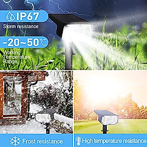 Solar Spot Lights Outdoor,AMZAVER 43 LED Solar Garden Pathway Lights, IP67 Waterproof Garden Light for Tree Flag,3 Lighting Modes Solar Powered Landscape Lights Wall Lights in One Landscape Spotlights