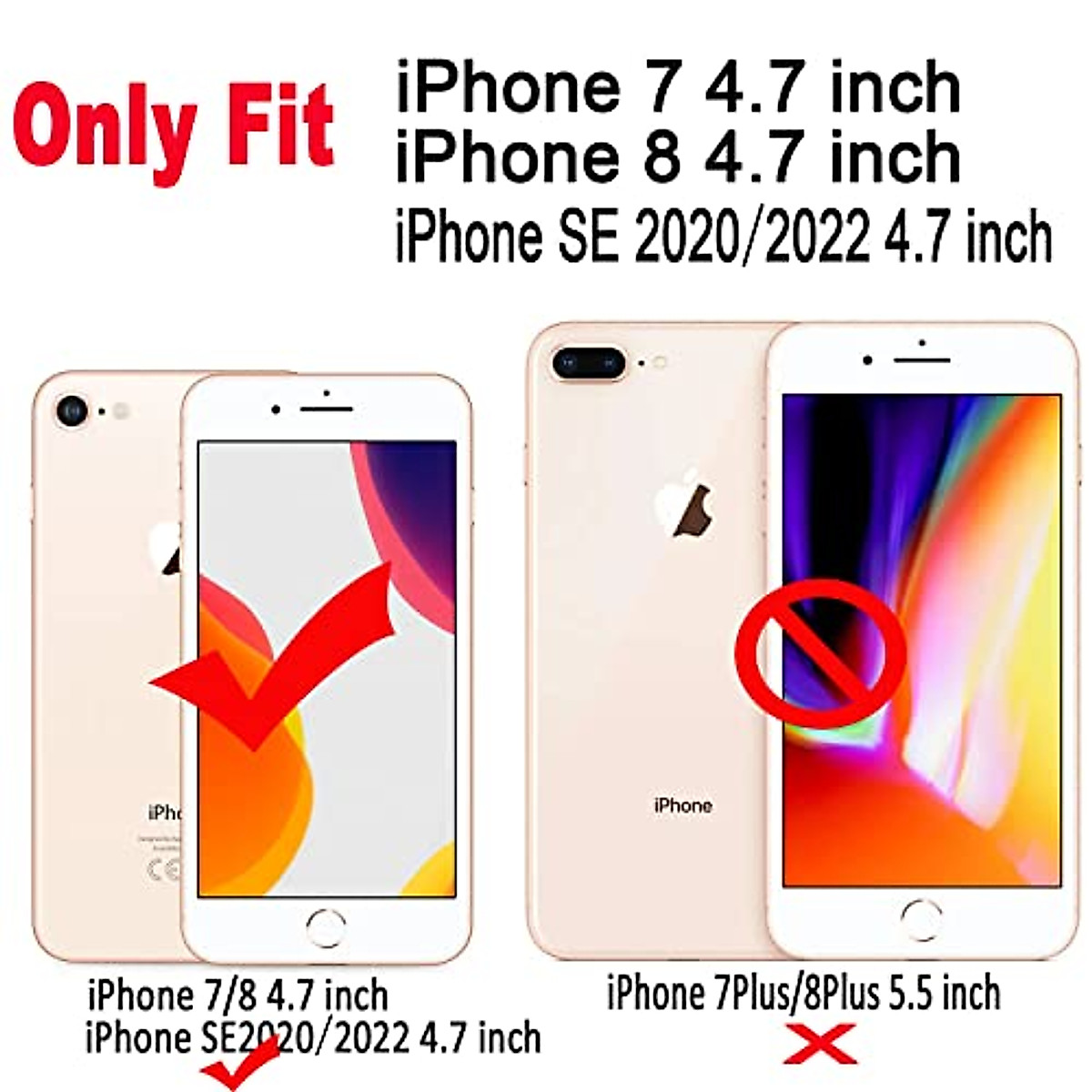 Qokey for iPhone SE 2022/SE 2020/iPhone 8/iPhone 7 Case,Side Cute Plated Love Heart Bling Butterfly with Full Camera Lens Cover Protection Soft TPU Shockproof Phone Case for Women Girls Men,Black