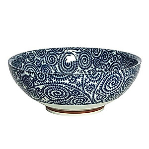 MIYA Japanese Blue Vines Large 8.25" Soup, Ramen Noodle or Serving Bowl