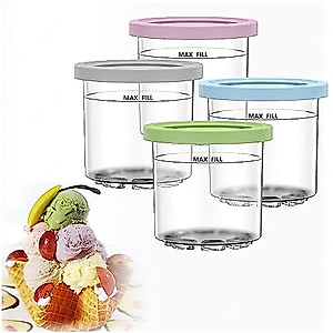 Creami Deluxe Pints, for Ninja Creami Pints and Lids, Creami Deluxe Airtight and Leaf-Proof for NC301 NC300 NC299AM Series Ice Cream Maker