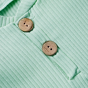 Meiweileya Newborn Baby Boy Girls Clothes Solid Ribbed Short Sleeve Romper Shorts Set Summer Outfits (Light Green, 0-3 Months)