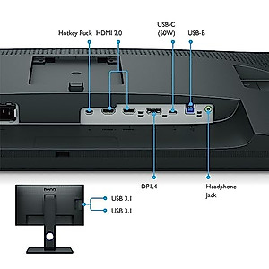 BenQ SW270C Photo Video Editing Monitor 27" QHD 1440p | 99% AdobeRGB,100% sRGB,97% P3 | IPS | Hardware Calibrated | 16 bit 3D LUT | DeltaE ≤2 | Uniformity | Pantone | AQCOLOR | Ergonomic | USB-C(60W)