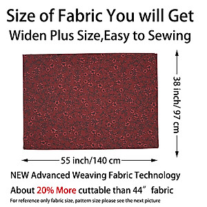 Master FAB -100% Cotton Fabric by The Yard for Sewing DIY Crafting Fashion Design Printed Floral(Spring Flowers Red)