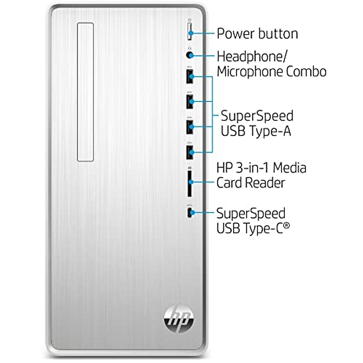 HP Newest Pavilion TP01 Desktop Computer, AMD Ryzen 7-5700G (Beats i9-10900), AMD Radeon, DVD Writer, Wireless, 9 USB Ports, HDMI, Bluetooth, Windows 11 Home (32GB RAM | 1 TB PCIe SSD)