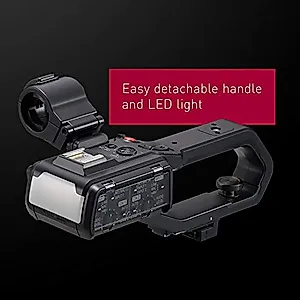 Panasonic X2000 4K Professional Camcorder with 24x Optical Zoom, WiFi HD Live Streaming, 3G SDI Output and VW-HU1 Detachable Handle, HC-X2000 (USA Black)