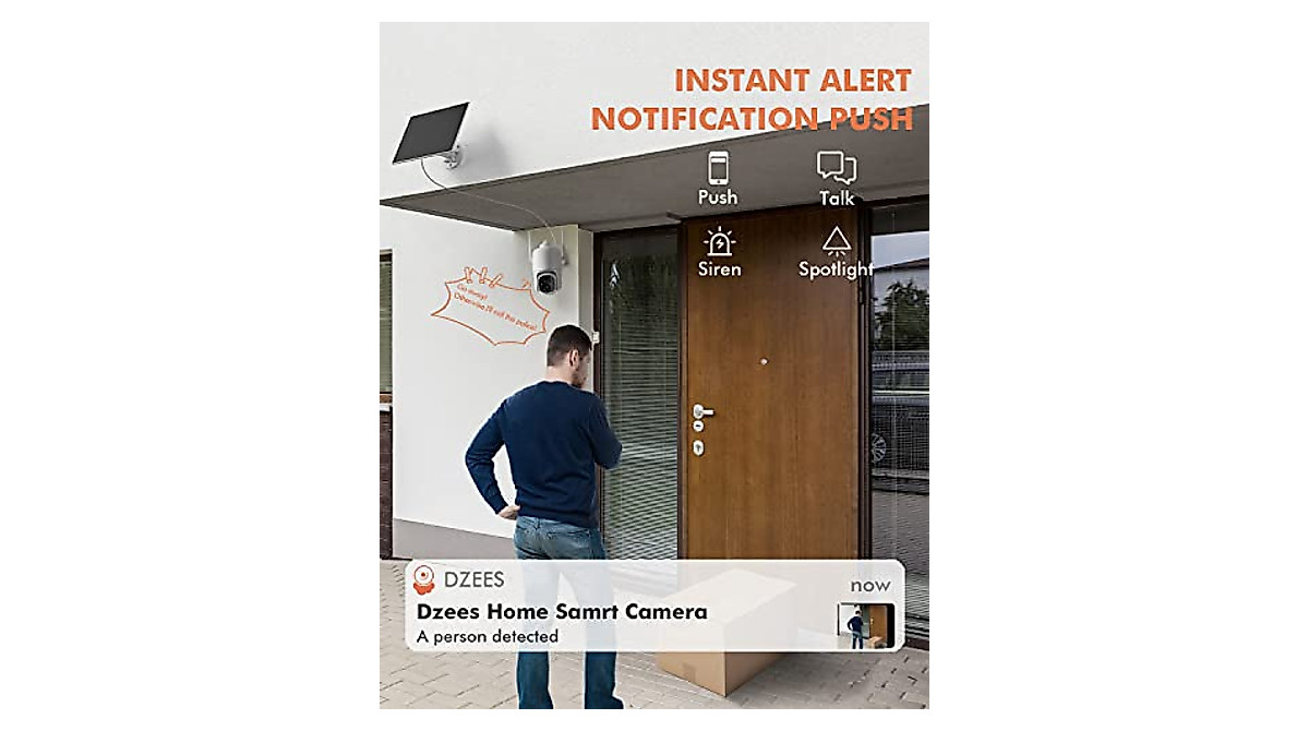 Dzees 2K Solar Security Camera - 360° PTZ with AI Protection