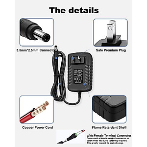 24V 1A DC Power Supply Adapter 24 Volt AC Adapter 100-240V 50-60Hz to DC 24V 1A Power Adapter Cord, 24V DC Power Supply 1A Adapter with 5.5mmx2.5mm DC Outlet Plug and 1 More Tip