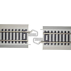 Bachmann Trains - Snap-Fit E-Z Track® Flashing LED Bumper - Nickel Silver Rail with Gray Roadbed - HO Scale