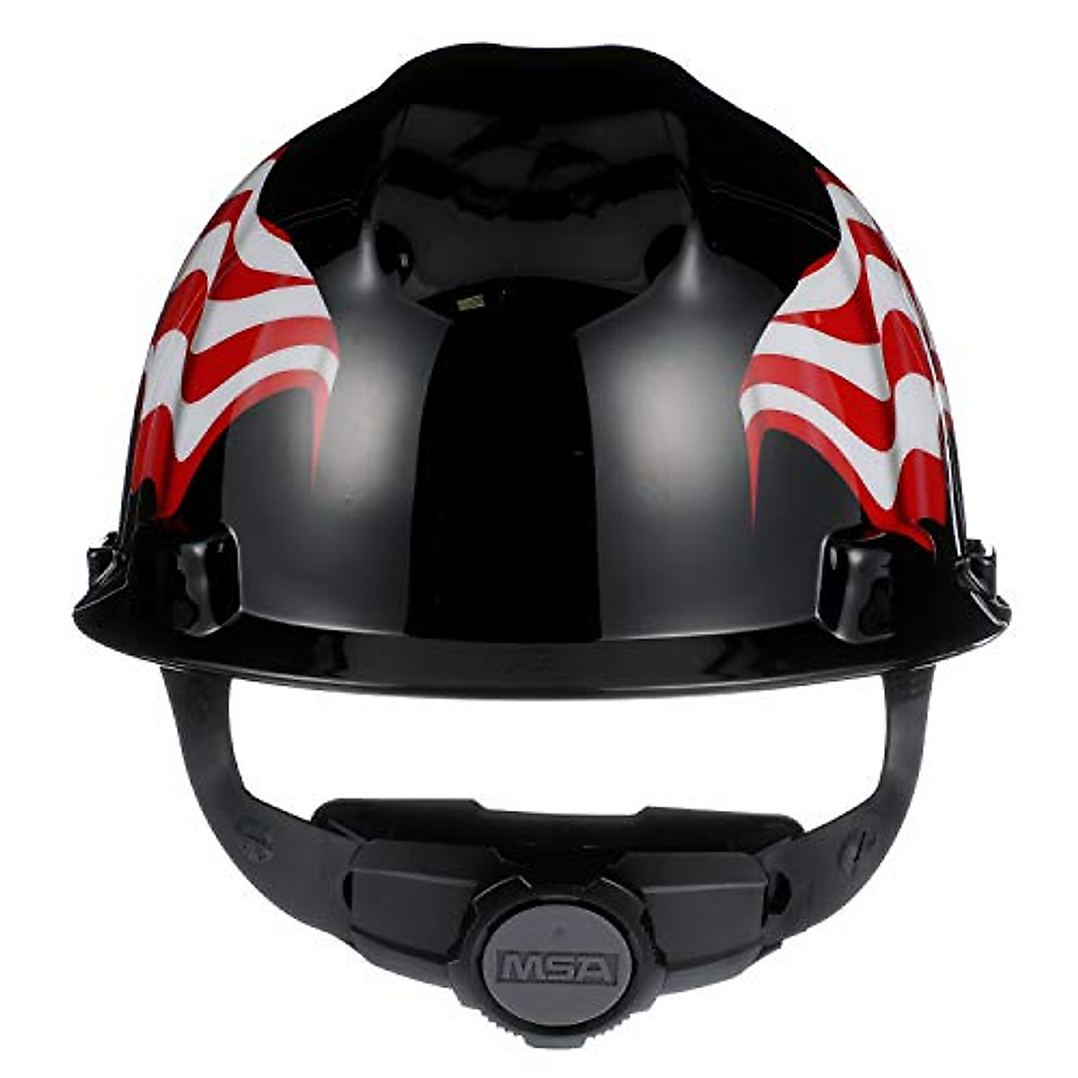 MSA 10079479 V-Gard Slotted Hard Hat, Americaln Eagle,, Capacity, Volume, Polyethylene, Standard, black/Red/White/Blue